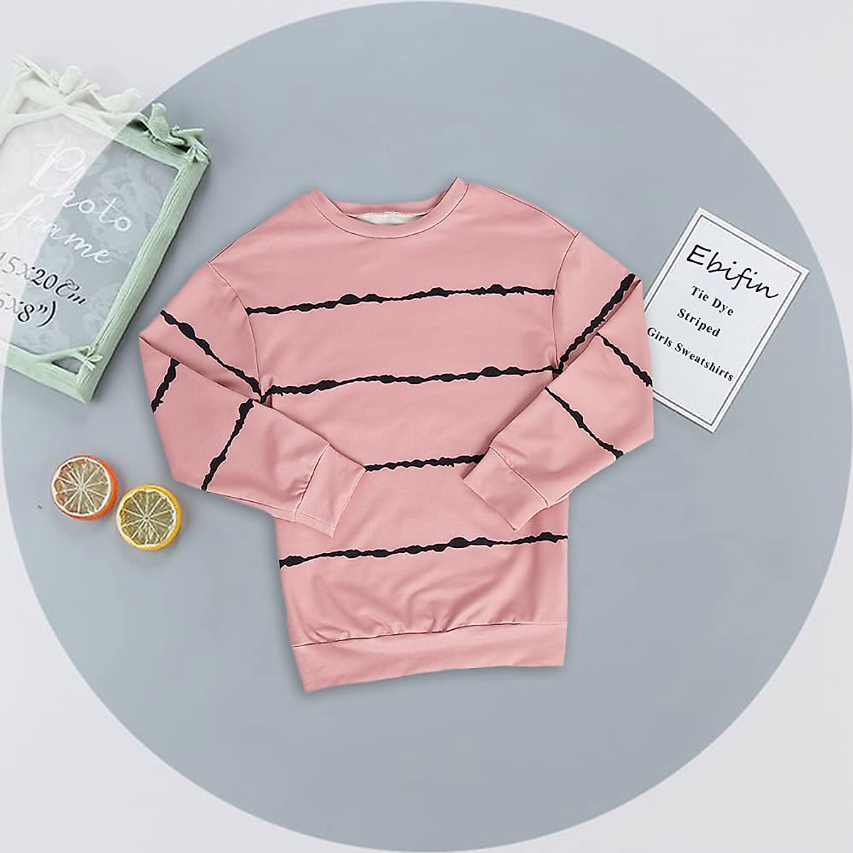 Ebifin Girls Sweatshirts Kids Casual Long Sleeve Crewneck Lightweight Pullover Tops Size 4-15