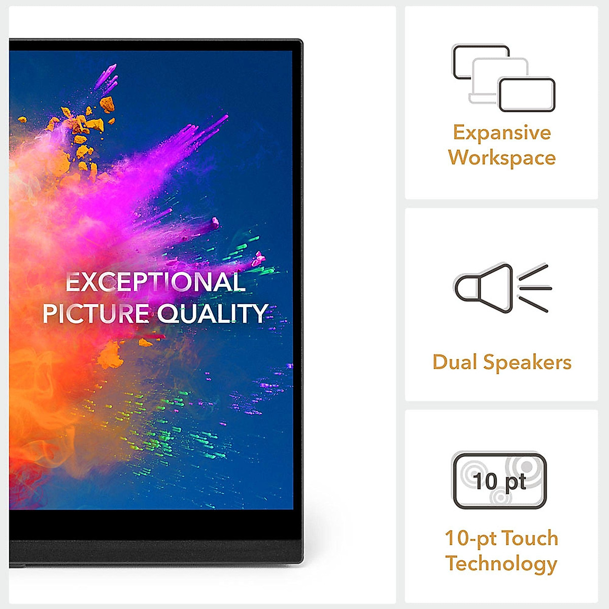 SideTrak Solo Pro Triple Touchscreen Portable Monitor for Laptop | 2 Freestanding 15.6” FHD 1080P LED Screens | Compatible with PC & Chrome | USB-C or HDMI | Speakers & HDR Mode