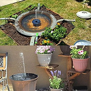 Solar Fountain, Solar Powered Bird Bath Fountain Pump with 4 Nozzles 1.4W Solar Panel Kit Water Pump, Outdoor Watering Submersible Pump for Pond, Pool, Garden, Fish Tank