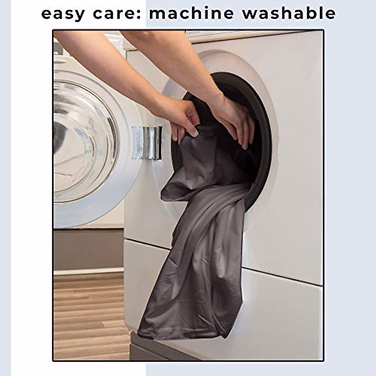 Great Bay Home Satin Pillowcase for Hair and Skin King - Charcoal Silk Pillowcase 2 Pack 20x36 inches - Satin Pillow Cases Set of 2 with Envelope Closure