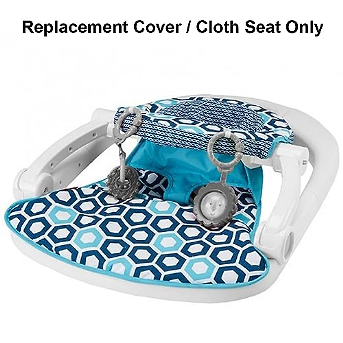 Replacement Part for Fisher-Price Sit-Me-Up Floor Seat - FKD95 ~ Replacement Cover/Cloth Seat ~ Blue, White and Turquoise Colors