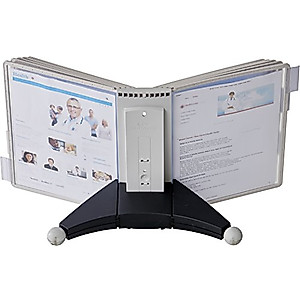 DURABLE Desktop Reference System, 10 Double-Sided Panels, Letter-Size, Gray, SHERPA Design (554210)