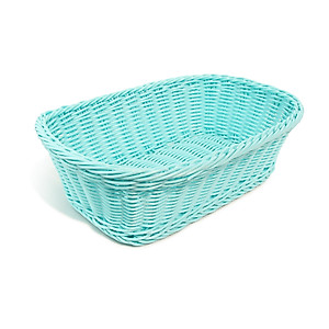 Colorbasket Hand Woven Waterproof Rectangular Basket, Sky Blue