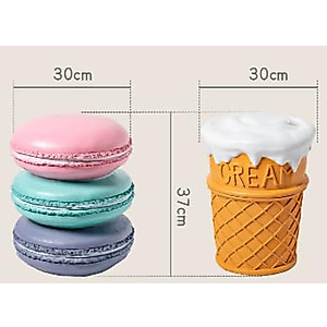 Food Shoe Changing Stool, Simulated Food Stool, Cute Soft Simulated Food Stool, Soft Resin Retro Fun Ingenious Decorative Low Food Shoe Changing Stool for Home, Lightweight Comfortable(Ice Cream)