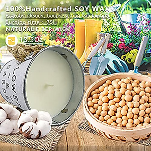 Citronella Candles Outdoor, 13.5 Oz 50 Hours Long Lasting, Citronella Scented Candle, Soy Candle with Fresh Citronella Oil for Camping, Garden, Patio, Backyard, Balcony, Indoor-Outdoor, Pack of 2