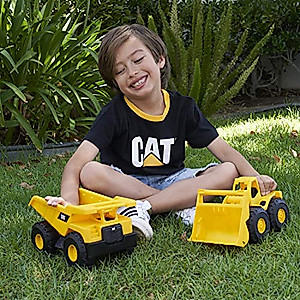 CAT Construction Toys, 2 Pack 7" Mini Crew Toy Trucks with Articulated Parts, Fun and Durable for Indoor/Outdoor Use, Ages 2+