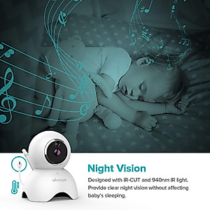 Baby Monitor, 5.5" 720P HD Display Video Baby Monitor with Camera and Audio, 5000mAh Battery, Remote Pan&Tilt&Zoom, Two-Way Talk,Temperature Monitor, Night Vision, Lullaby Player, 960ft Range