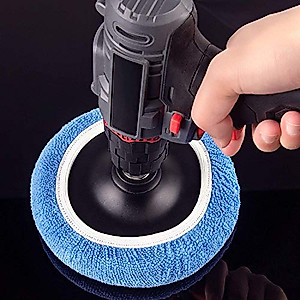 OTUAYAUTO Microfiber Polishing Bonnets 20Pcs - Orbital Buffer 5-6 inch Polisher Pad Cover - Car Waxing Applicator Bonnet
