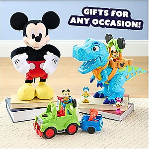 Disney Junior Mickey Mouse Funhouse Roarin' Safari Dino, 4-piece Figures and Playset, Dinosaur, Kids Toys for Ages 3 Up by Just Play