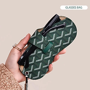 kytasryl Portable Sunglasses Bag,Slim Sunglasses case holder,Travel Sunglass case with Lanyard,Eyeglass Pouch Bag For Purse For Men and Women(Green)