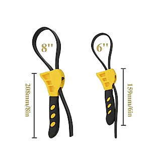 Gator parts Universal Rubber Strap Wrench Set,Jar Opener Pipe Multifunctional Wrench Tools for Mechanics Plumbers,Rubber Strap Adjustable Wrenches-2pcs