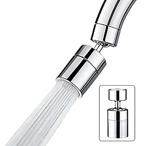 HotMax 360° Swivel Faucet, Dual-mode Faucet Aerator, Kitchen Sink Aerator, Multi-functional Robotic Arm Faucet, Faucet Extension Replacement Part for Kitchen, Bathroom (1pack)