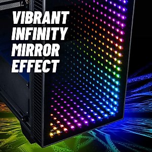 Empowered PC Continuum Micro 26L mATX Mid Tower Gaming Desktop Computer Case with 6 ARGB 600-2000rpm PWM Fans Pre-Installed, Dual Mode (3p Mobo + Remote) Control & ATX PSU & 347x166x89mm GPU Clearance