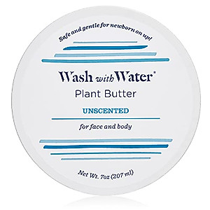 Wash with Water Plant Therapy Vegan Anti-Wrinkle Face & Body Butter Creamy Moisturizer with Enhanced Hydration and Antioxidant Support For All Skin Type, Petroleum Free, Steroid Free, 7oz, Unscented