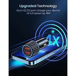 Car Charger, GBEAST Total 36W Mini USB Car Charger with Fast Charging Dual QC3.0 Port(Each Port 18W) Car Phone Charger Compatible with Samsung Galaxy S22/S21/S20 Plus/Ultra /S10+/S10, iPhone 14 etc