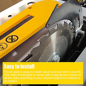 DWE7402DI Table Saw Accessories Dado ThroatPlate Dado Blades for 10 inch Table Saw DWE7490 DWE7491 DWE7491RS DWE7492