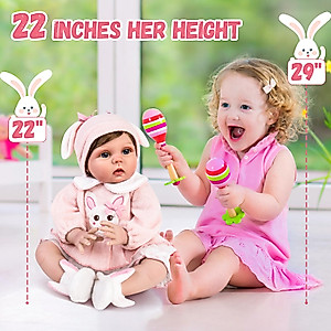 Aori Reborn Baby Dolls - Lifelike Girl Doll, Realistic Newborn Baby Doll with Feeding Toy, Gift Set for Kids 3+