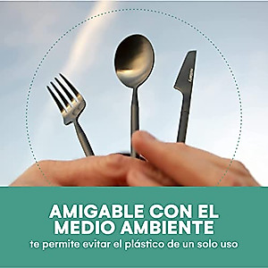 Outlery | Portable & Reusable Stainless Steel Travel Cutlery Set and Reusable Chopsticks (Black) Pocket Sized Cutlery Set