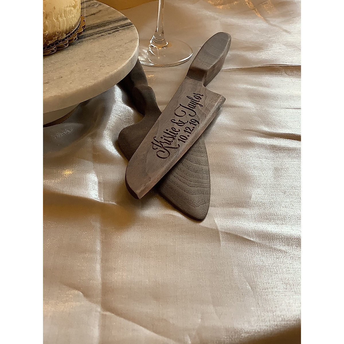 Personalized Cake Serving Set, Laser Engraved Cake Set,Wedding Gift,Anniversary Gift,Wooden Knife And Server,Rustic Cake Set,Wedding Cake Cutting Set, Farmhouse Cake Server