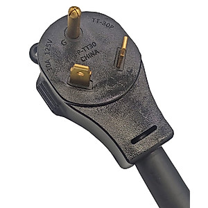 Fullsky FC-EVTT45 Male Generator RV 3 Prong Plug to Female 4 Prong 14-50R Receptacle 3 Prong to 4 Prong EV Charge Adapter Cord NEMA TT-30P to 14-50R 30A to 50A Output 30Amp 125Volt(Only for EV use)