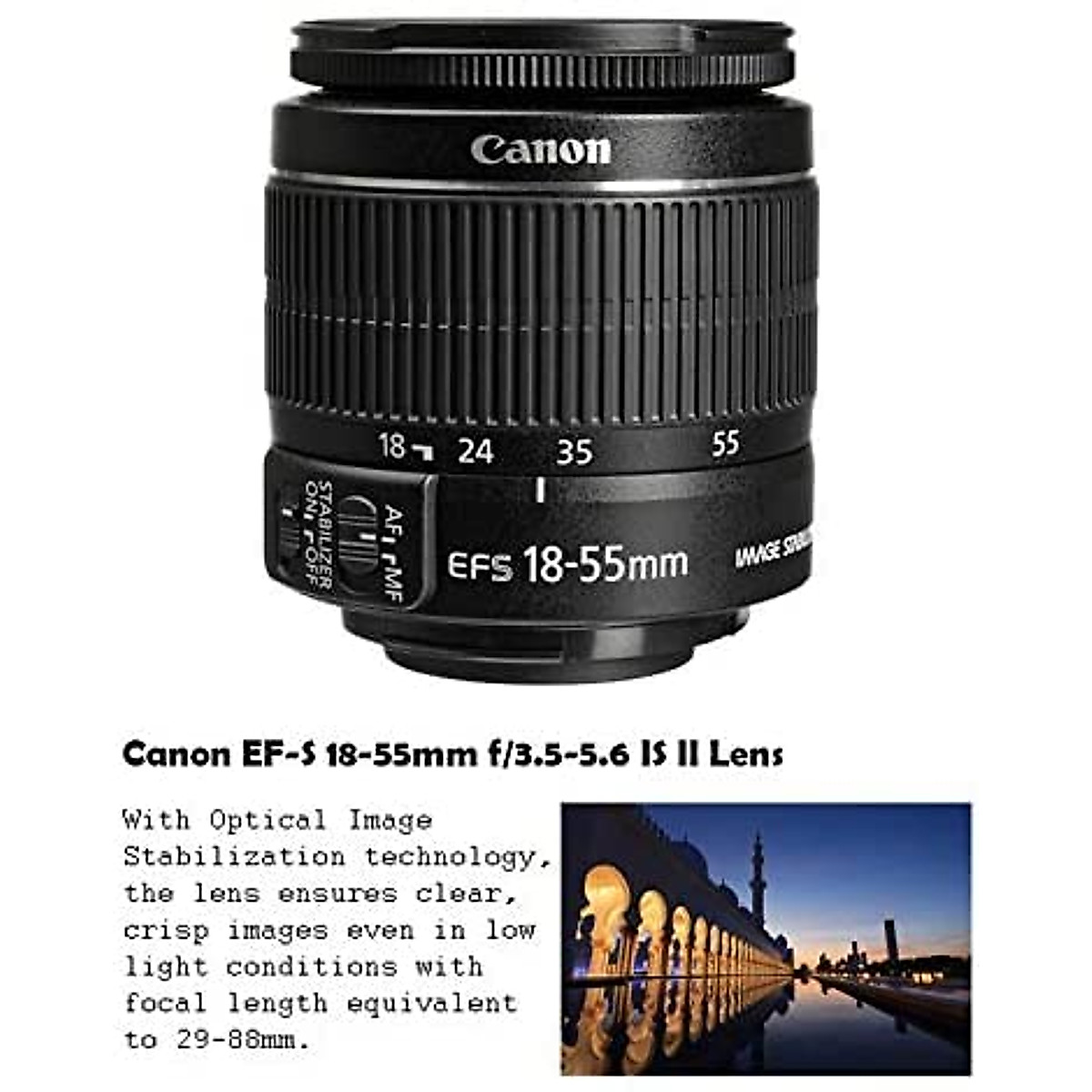 Canon EOS Rebel T7 DSLR Camera Bundle with Canon EF-S 18-55mm is II Lens Bundle + 2pc SanDisk 32GB Memory Cards + Accessory Kit