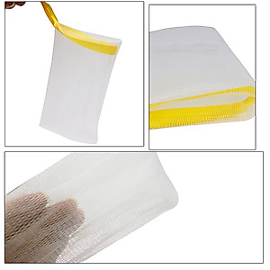 Trounistro 60 Pack Exfoliating Mesh Soap Bag Double Layer Thicken Soap Bag Mesh Soap Saver Bags with Drawstring for Bath & Shower Use, 10 Colors