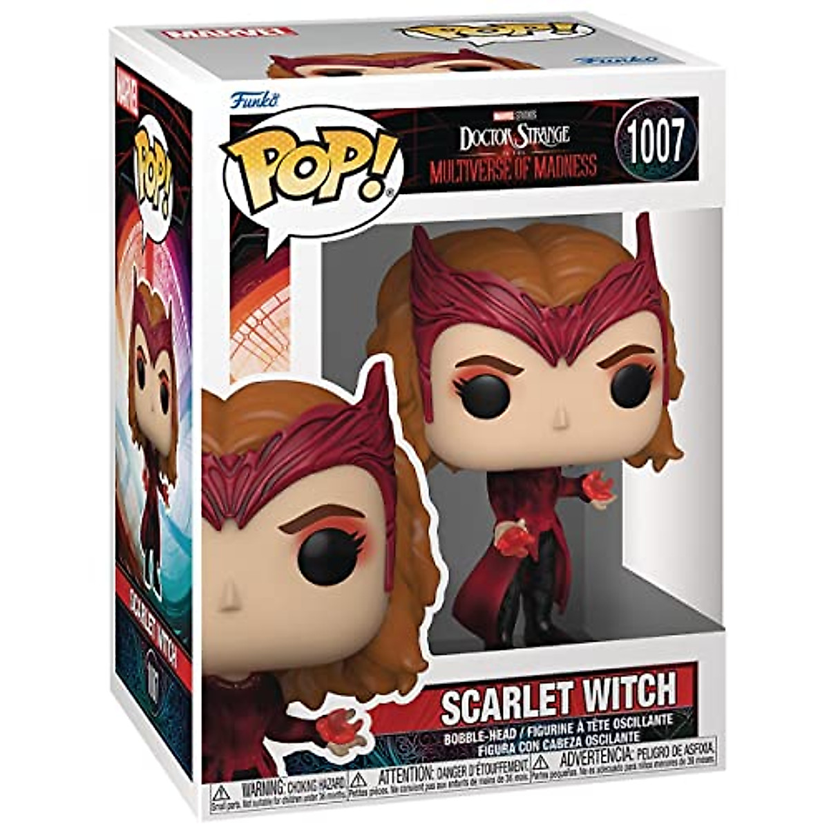 POP Marvel: Doctor Strange Multiverse of Madness - Scarlet Witch Funko Vinyl Figure (Bundled with Compatible Box Protector Case), Multicolor, 3.75 inches