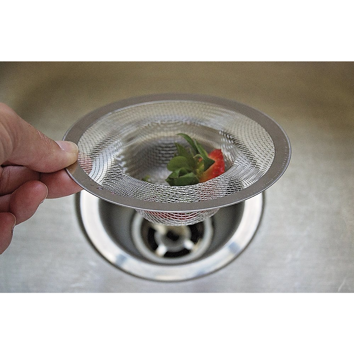 Mesh Sink Strainer, Prevents Sink Clogging From Food & Hair, Great for Stainless Steel Sinks, Set of 2