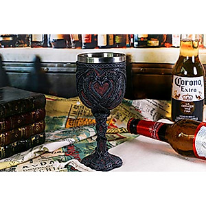 Medieval Double Dragon Wine Goblet - Valentines Dungeons and Dragons Wine Chalice -7oz Stainless Steel Drinking Cup - Romantic Novelty Gothic Gift Party Idea Goblets Present for Girl Girlfriend Wife