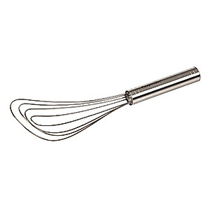 Prepworks by Progressive 10" Flat Whisk, Handheld Steel Wire Whisk Perfect for Whisking, Flat Roux Whisk, Gravy Stirring, BPA Free, Dishwasher Safe