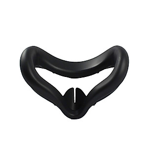 VR Silicone Facial Cover Skin Accessory for Oculus Quest 2 - Washable Sweat-Proof Anti-Leakage Light Blocking Face Cover (Black)