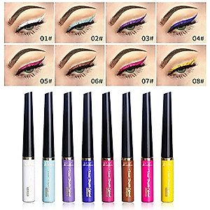 Rechoo Matte Liquid Eyeliner Set, 16 Colors Matte & Metal Waterproof Highly Pigmented Eye Liner Pencil/Superstay Liquid Eyeliner