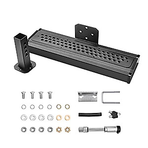 Heavy Duty Trailer Tow Hitch Steps (Large), 2'' Hitch Mounted Step and Bumper Protection fit for SUV/Pickup Truck/Van, Double-Sided Use Non-Slip Pattern with Pin Lock & U-Bolts Stabilize