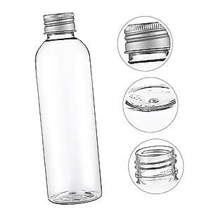HEALLILY 8pcs Transparent Beverage Bottle Clear Milk with Lids Juice Bottles with Caps Distilled Water Gallons Case/6 Plastic Juice Bottles Drink Container Ordinary Small Empty Bottle