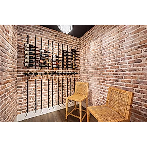 VintageView W Series (3 Ft) - 18 Bottle Wall Mounted Wine Rack (Satin Black) Stylish Modern Wine Storage with Label Forward Design