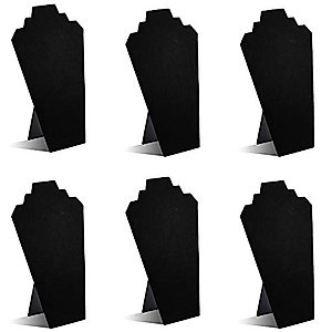 TWING Black Velvet Necklace Jewelry Display Organizer Stand 6pcs/pack, 12.5inches
