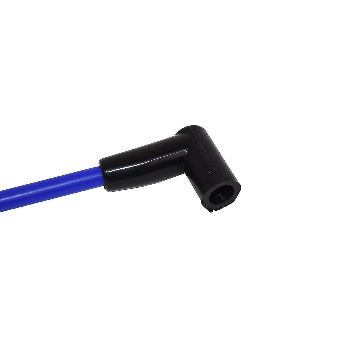 A-Team Performance - 8.0 mm Silicone Spark Plug Wires with Black 90-Degree Boot for HEI Distributor - Compatible with Ford Truck 6 Cylinder 250 300 4.9L Blue