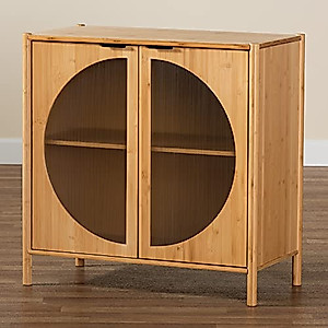 Baxton Studio Naresh End Table, 2-Shelf, Natural Brown