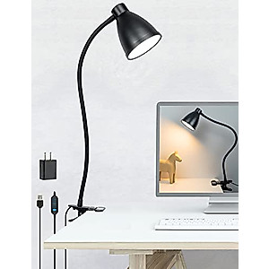KAiSnova Clamp Lamp 3 Color Modes 10 Brightness Dimmer Clip on Light with Auto Off Timer 10W 38 LEDs Reading Lights for Books in Bed 360° Flexible Gooseneck Clamp Lights for Workshop Desk Headboard