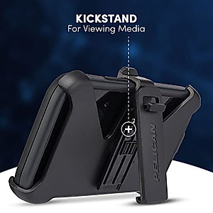 Pelican Voyager Series - iPhone 13 Case [Compatible with MagSafe] [Anti-Scratch] Magnetic Phone Case with Belt Clip Holster Kickstand [18FT MIL-Grade Drop Protection] Heavy Duty Rugged Cover - Black