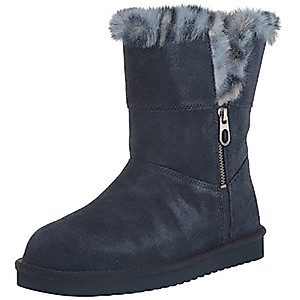 Koolaburra by UGG Women's ARIBEL Short Leopard Fashion Boot, Insignia Blue, 10