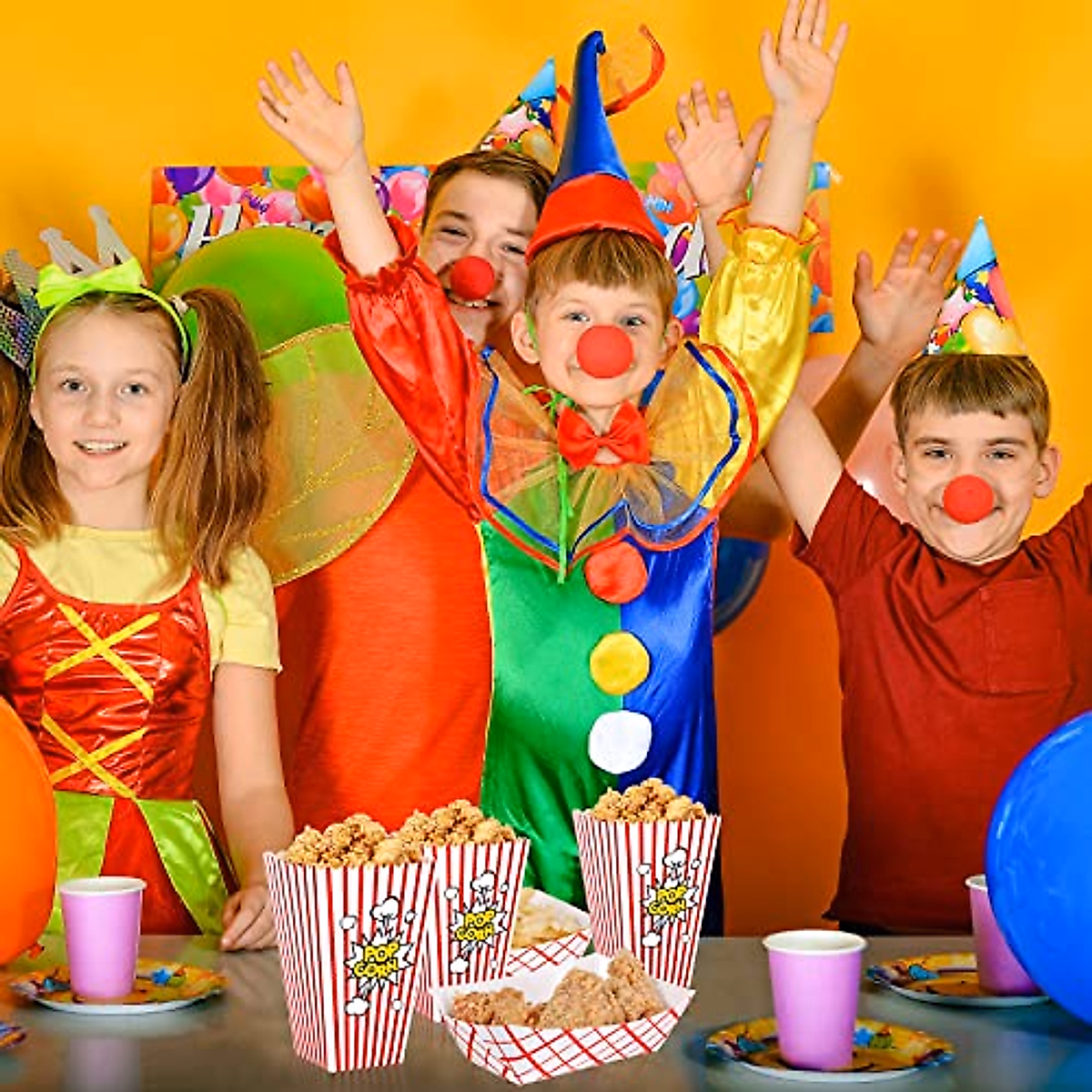 Sawysine 72 PCS Movie Party Supplies Include 36 Pcs Movie Night Popcorn Boxes and 36 Pcs Paper Food Trays Plastic Red White Striped Classic Popcorn Containers for Movie Night Theater Carnival Circus