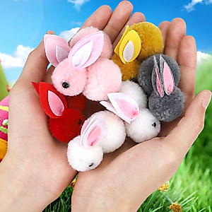 TOY Life Easter Basket Stuffers with Bunny 24 Pack Egg Fillers for Kids Eggs Toys Inside, Mini Stuffed Animals, Hunts Surprise