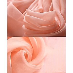 LITHE CASHMERE 100% Mulberry Silk Chiffon Scarf Solid Color Large for Women, Long Lightweight Silk Shawl Wrap with Upgraded Cross Lock Hemmed