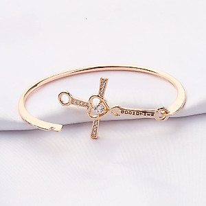 WUSUANED Infinity Love Heart Cross Bracelet Godmother Jewelry For Godmothers Baptism Gift For Godmother (Godmother rose gold)