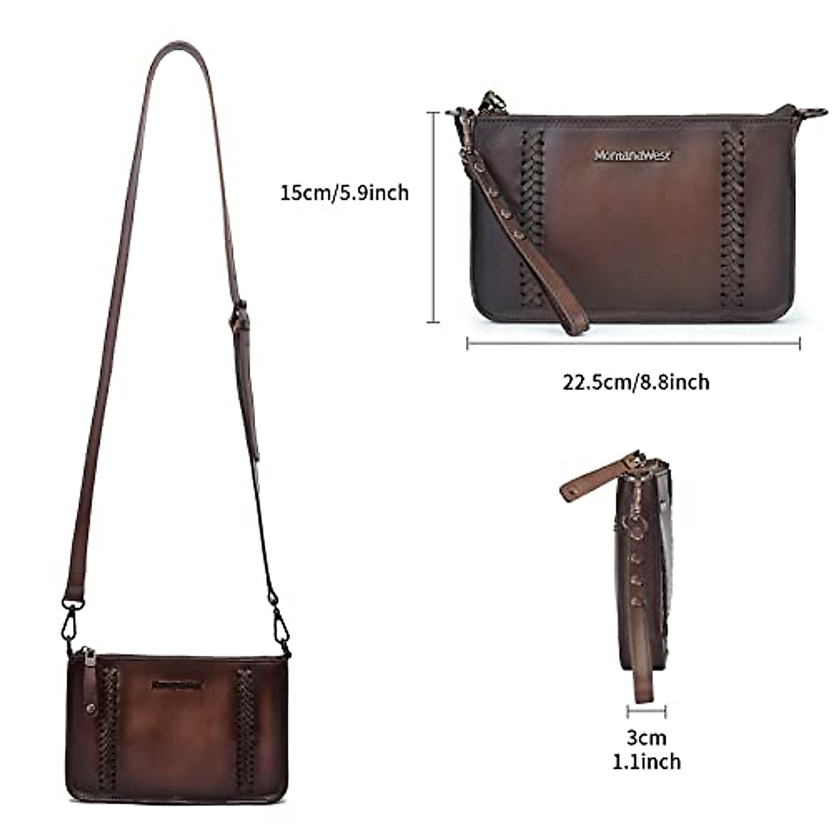 Montana West Crossbody Bags for Women Genuine Leather Cell Phone Purse Wallet Shoulder Bag Travel Purse MWG01-9063CF