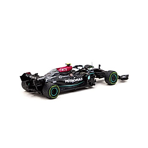 AMG F1 W12 E Performance #77 Valtteri Bottas Winner Formula One F1 Turkish GP (2021) with Number Board Global64 Series 1/64 Diecast Model Car by Tarmac Works T64G-F037-VB1