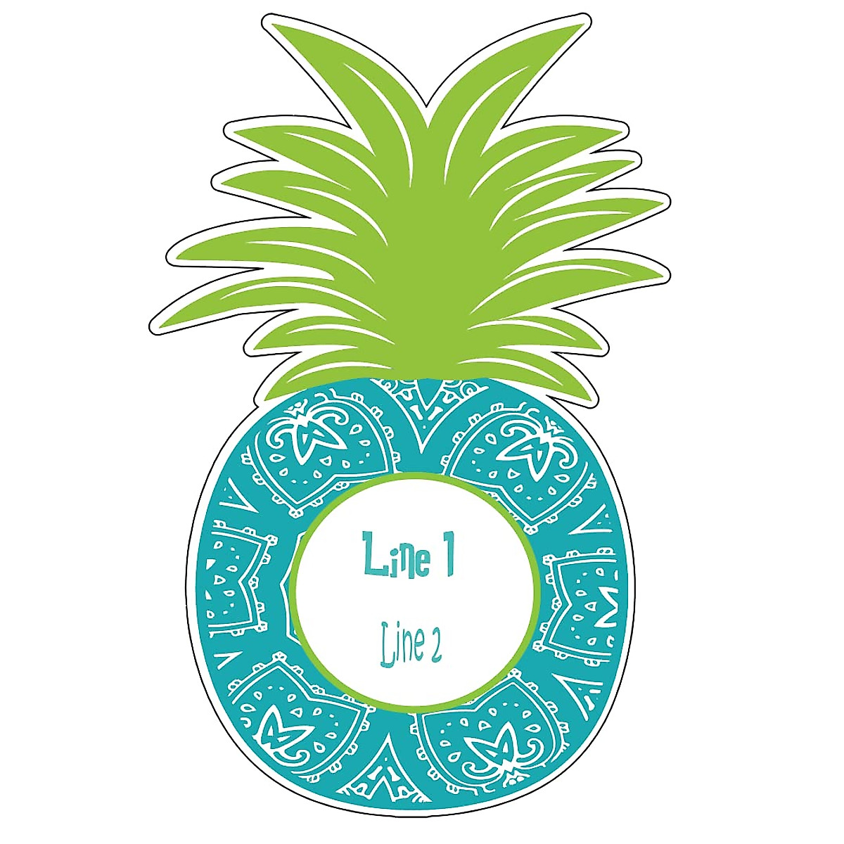 Personalized Blue Pineapple Magnet Decoration Customized for your Stateroom Door on your Cruise, Refrigerator, Desk, etc.
