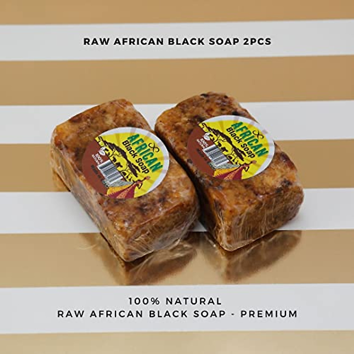 Infinix Beauty 3PCS 1LB 100% Natural African Black Soap with Shea Butter and Pure Honey for Dark Spot Smoother