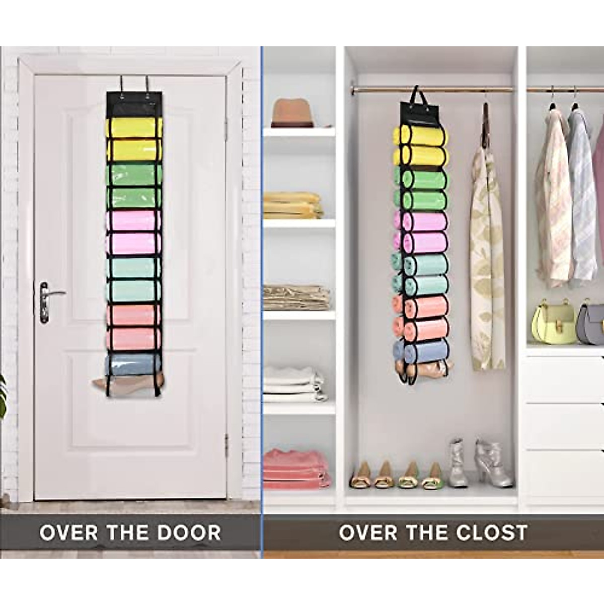 Wakult Legging Organizer - Hanging Closet Organizers and Storage for Clothes - 24 Compartments Jeans Organizer for Closet Wakult-storage bag Wakult-storage bag